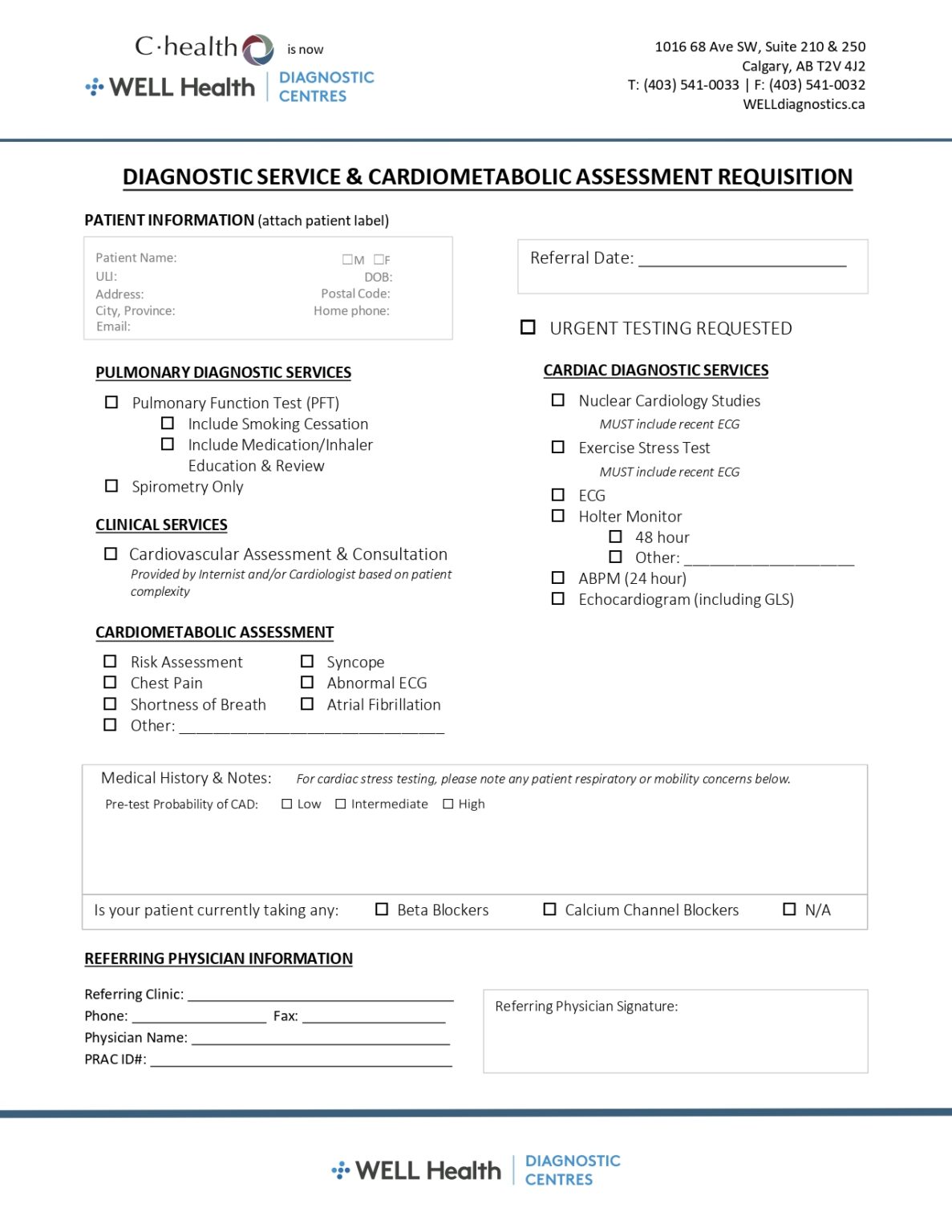 WELL Diagnostics | Requisitions