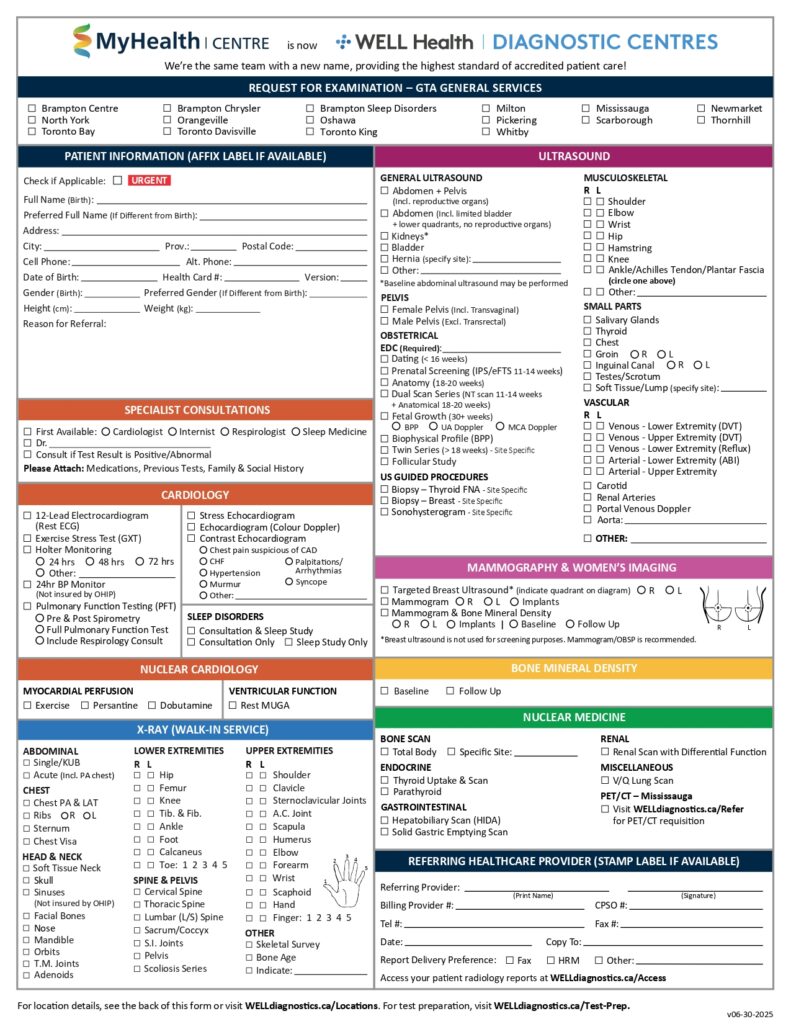 WELL Diagnostics | Requisitions